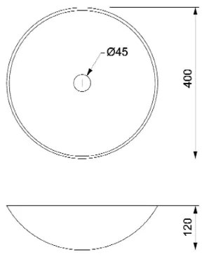 Sapho - Umyvadlo na desku BLOK pr. 40 cm hnědá/kámen