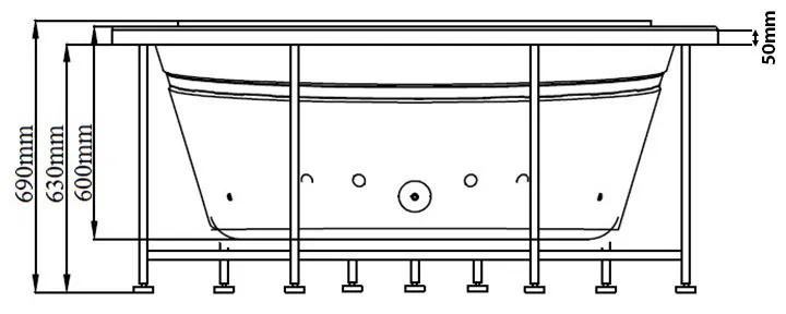 BPS-koupelny Hydromasážní vana HYD-DE916-170 170x170 s ohřevem vody