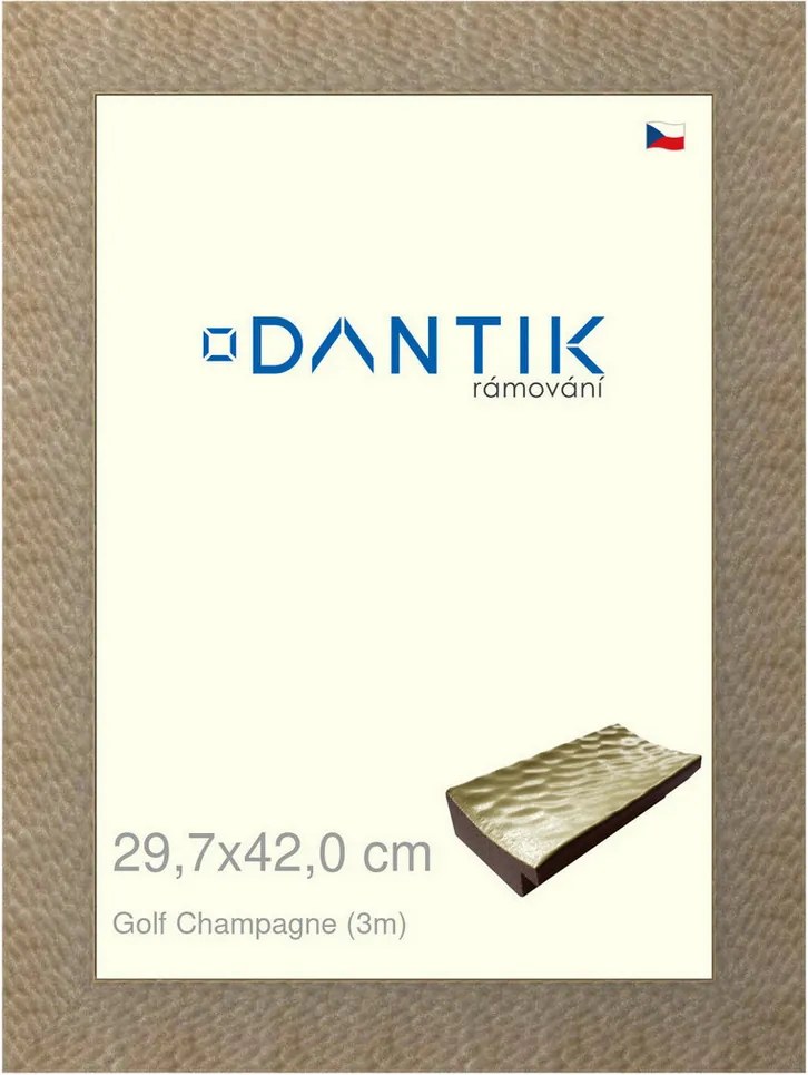 DANTIK rámeček 29,7x42 | Golf champagne (Plexi Čiré)