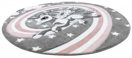 Kulatý koberec PETIT PONY Poník, šedý velikost kruh 140 cm | krásné koberce cz