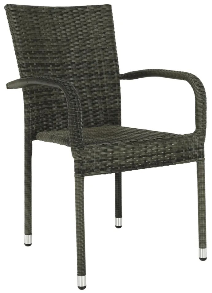 Zahradní stohovatelná židle VIPANA NEW kov a umělý ratan šedý