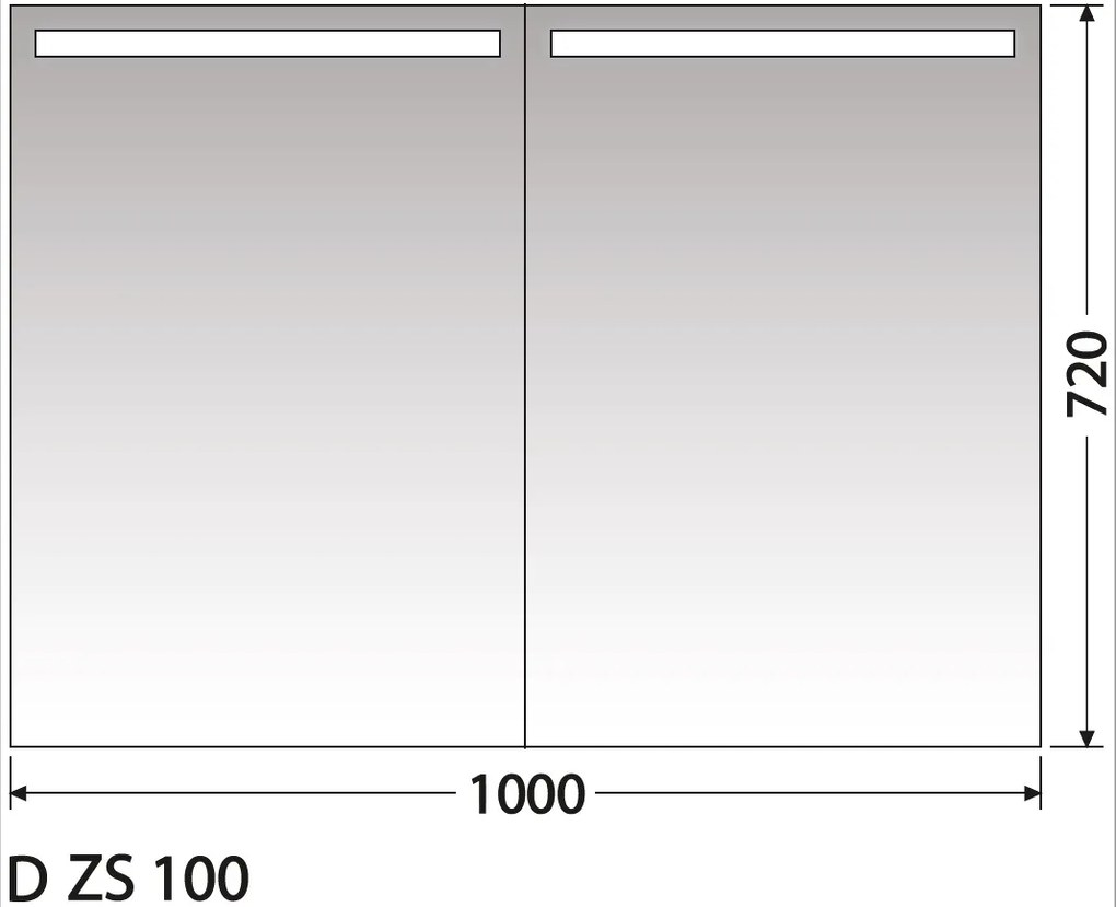 INTEDOOR zrcadlová skříňka s LED osvětlením D ZS 100 Varianta: 26 Dub Gladstone