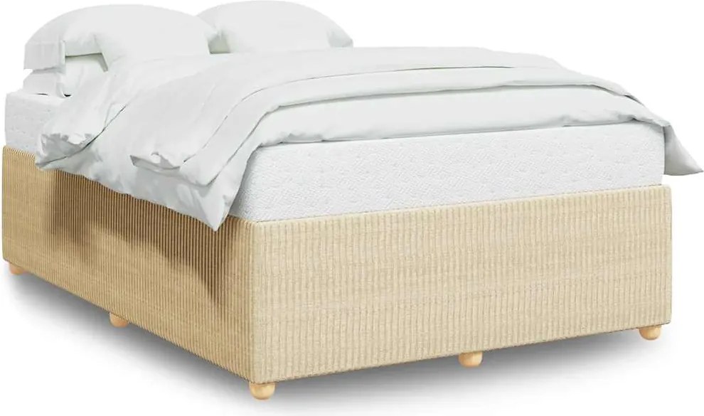 Rám postele bez matrace krémový 140 x 200 cm textil 3284947