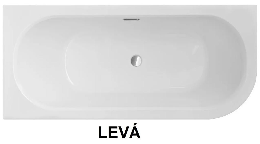 BESCO Asymetrická vana AVITA SLIM+ Nožičky k vaně - Bez nožiček, Rozměr vany - 160 × 75 cm, Způsob provedení - Levé - VANAVIT16SLIMLP