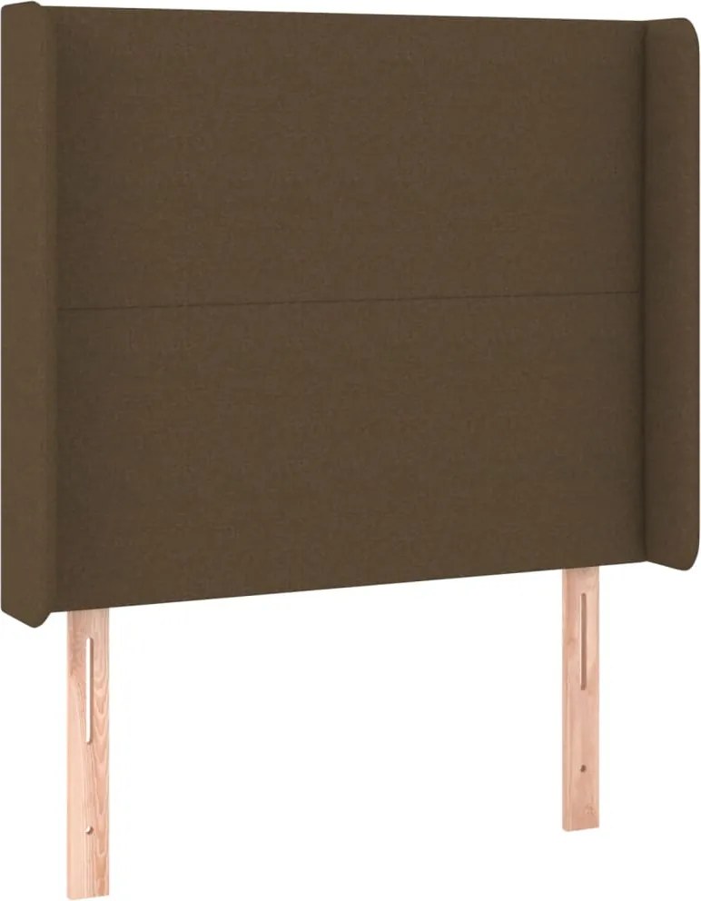 Box spring postel s matrací a LED tmavě hnědá 100x200 cm textil 3138696