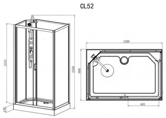 MONTÁŽ BEZ SILIKONU - Sprchový box EPIC 3  120x80x235 (CL52)