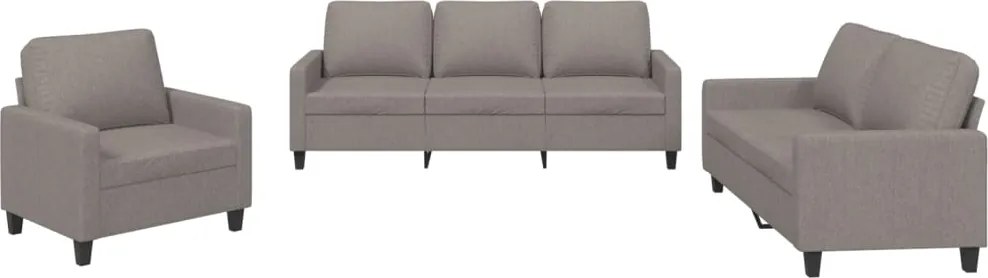 3dílná sedací souprava s poduškami taupe textil 3201435