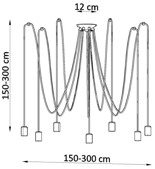 Sollux SL.0372 - Lustr na Lanku EDISON 7 7xE27/60W/230V pavouk černá