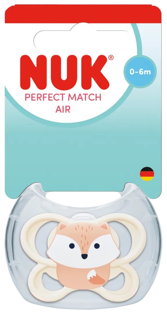NUK Dudlík Perfect Match Air 0-6 m 1 ks box Bear