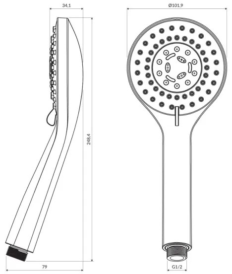 OMNIRES YOSEMITE-RBL - Ruční sprcha YOSEMITE polomatná černá