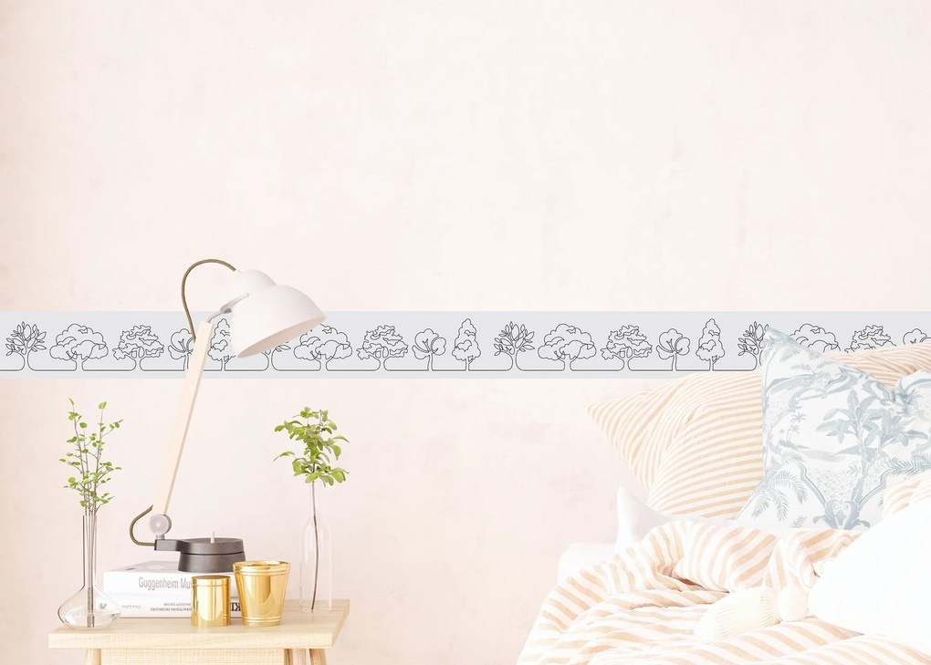 Samolepící bordura na zeď Kaligrafie Stromů | 5 m x 13.8 cm | DWB8281