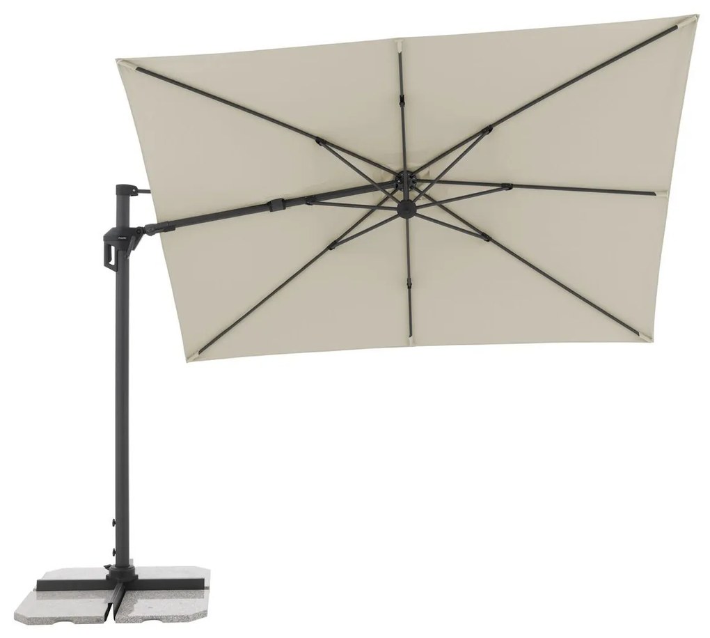 Doppler ACTIVE 310 x 210 cm - moderní slunečník s boční nohou přírodní