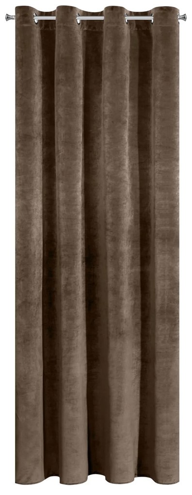 ZATEMŇOVACÍ ZÁVĚS NA KROUŽCÍCH RIA 140X250 CM HNĚDÁ