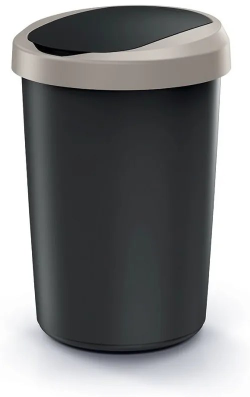 Odpadkový koš COMPACTO 40 L černý/hnědý