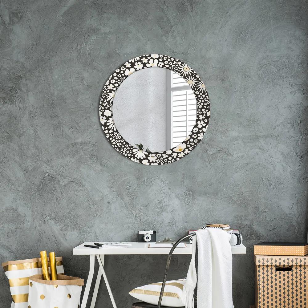 Kulaté dekorativní zrcadlo Stokrotka ivory fi 60 cm