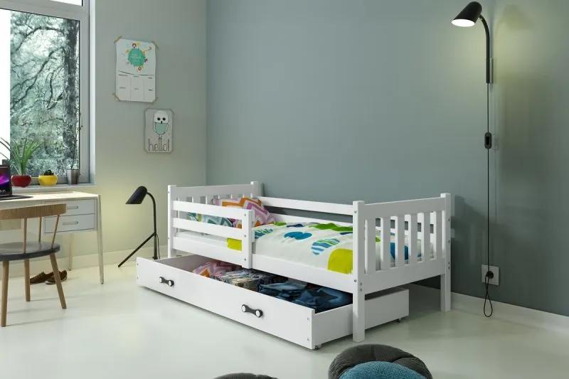 Dětská postel CARINO se šuplíkem - barva bílá