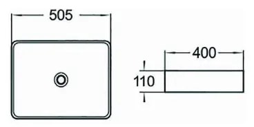 Mexen ESTELA umyvadlo, 50x40 cm, bílá/stříbrný okraj, 22105052