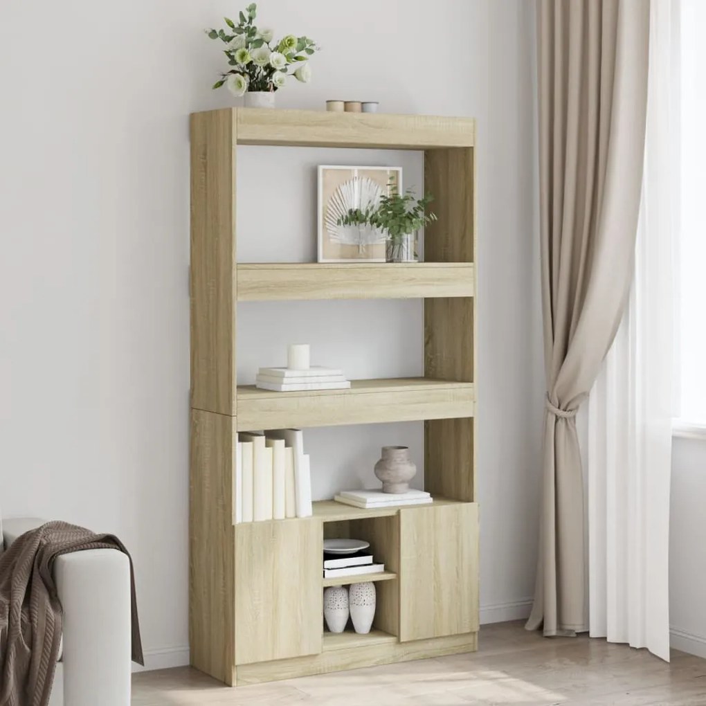 Skříň highboard dub sonoma 92 x 33 x 180 cm kompozitní dřevo 3309620