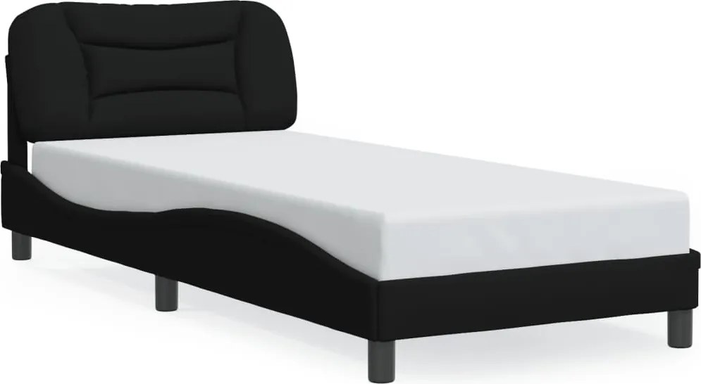 Rám postele s LED bez matrace Hvar černý 90x190 cm Látka 3213671