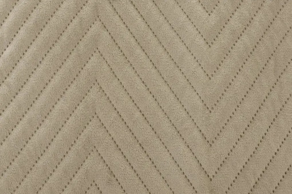 Béžový sametový přehoz na postel ARROW VELVET Rozměr: 200 x 220 cm