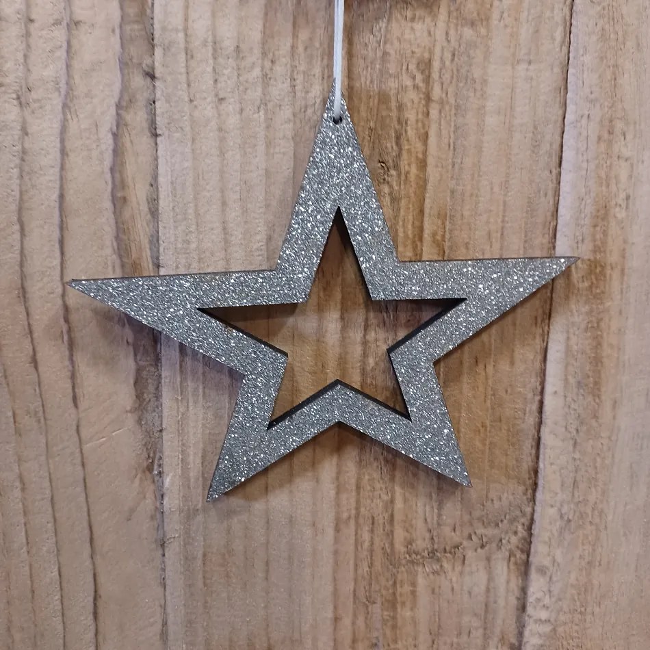 Stříbrná hvězda, dutá, 15 cm