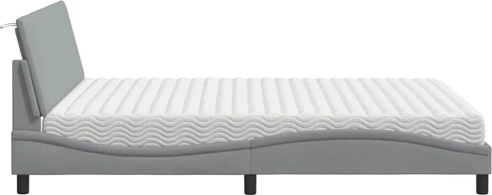 Postel s matrací Hanko světle šedá 160 x 200 cm textil 3310538