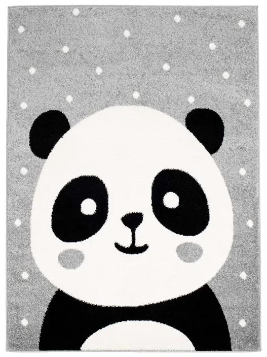 C.city Dětský kusový koberec panda malá šedý různé velikosti Rozměr: 160x230cm