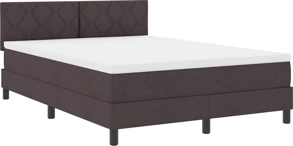 Postel s boxspringem s čelo Tmavě hnědá 160 x 200 cm textil 3338779