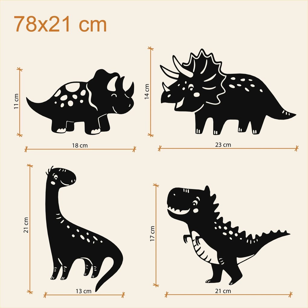 DUBLEZ | Samolepky na zeď do dětského pokoje - Hraví dinosauři