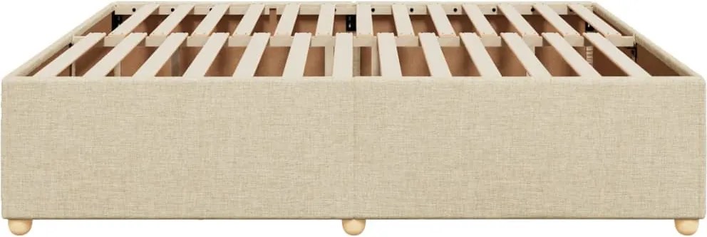 Rám postele bez matrace krémový 200 x 200 cm textil 3284762