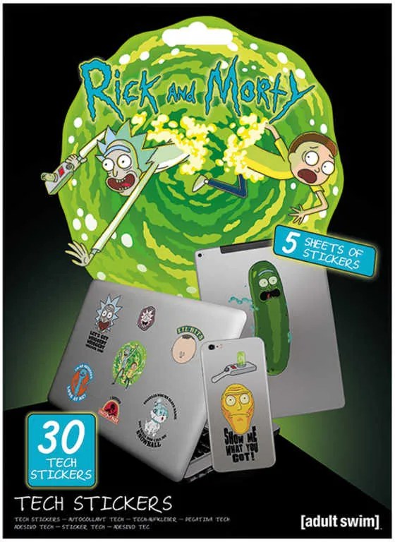 _Ostatní 1_ Samolepky technické Rick a Morty set 5 listů 30ks ts7410