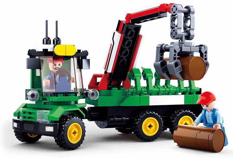 Sluban Town Farma M38-B0778 Traktor s přívěsem na klády