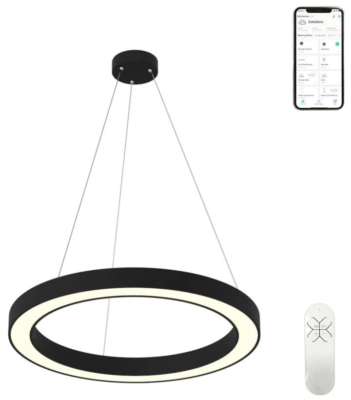 Immax NEO PASTEL Smart závěsné svítidlo 95cm 66W černé Zigbee 3.0