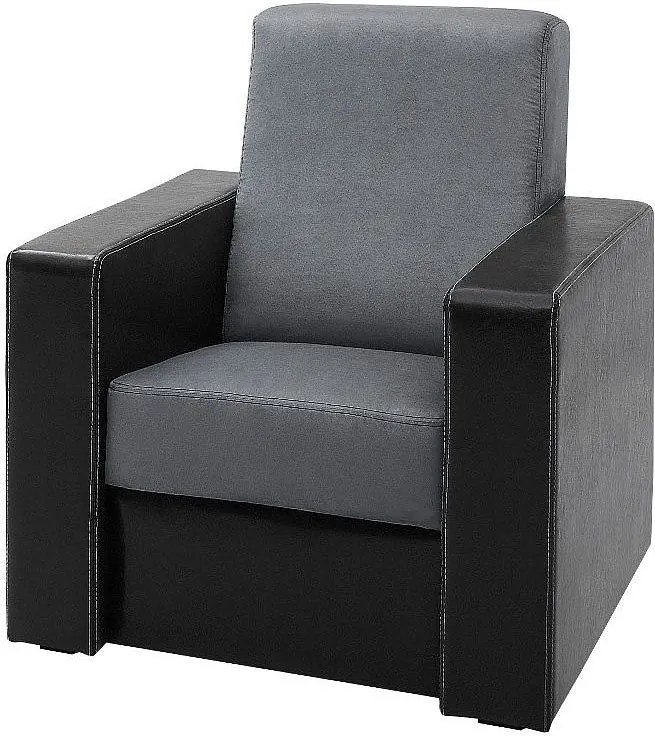 Pohodlné obývací křeslo Dangelo , šedá / černá, 85x82x82 cm