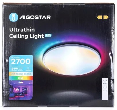 Aigostar-LED RGBW Stmívatelné koupelnové svítidlo LED/24W/230V pr. 42cm IP44+DO