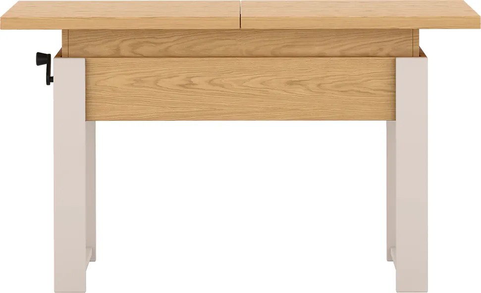 Rozkládací polohovací konferenční stolek HOGO 3v1 | 120-157x62,5-74,5x67 cm | síla horní desky 32 mm | dub bookmatch/nohy kašmír