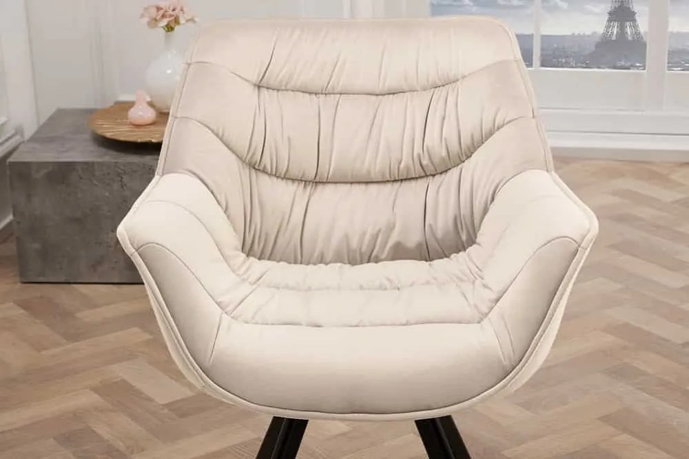 Designová otočná židle Kiara šampaňská