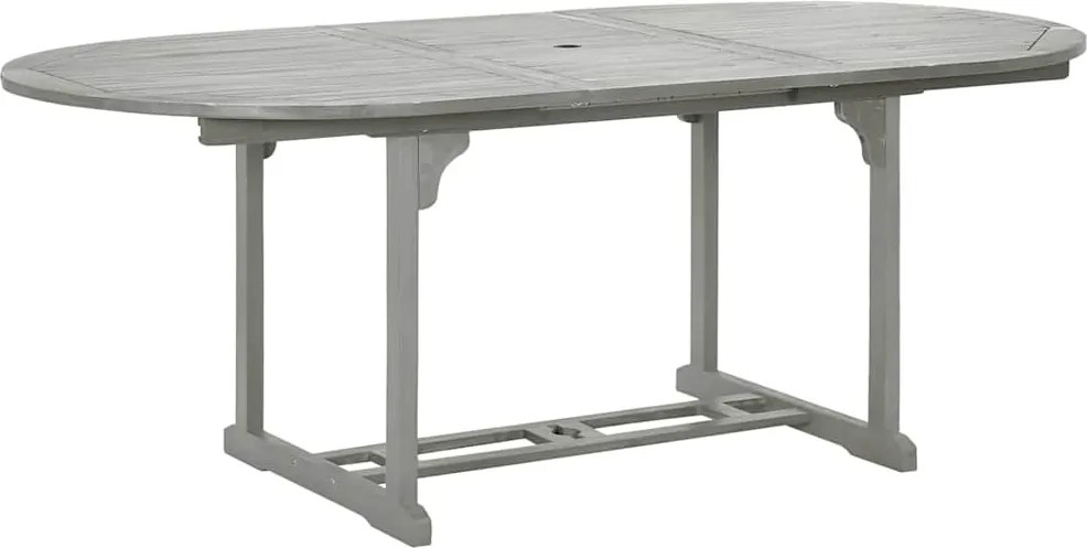5dílná zahradní jídelní sada (150-200) x 100 cm masivní akácie šedá 3057907