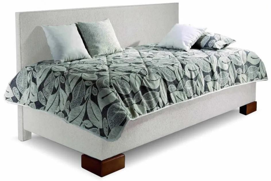 Zvýšená čalouněná postel s úložným prostorem Quatro, dlouhé čelo , 80x200 cm, Ekokůže bílá