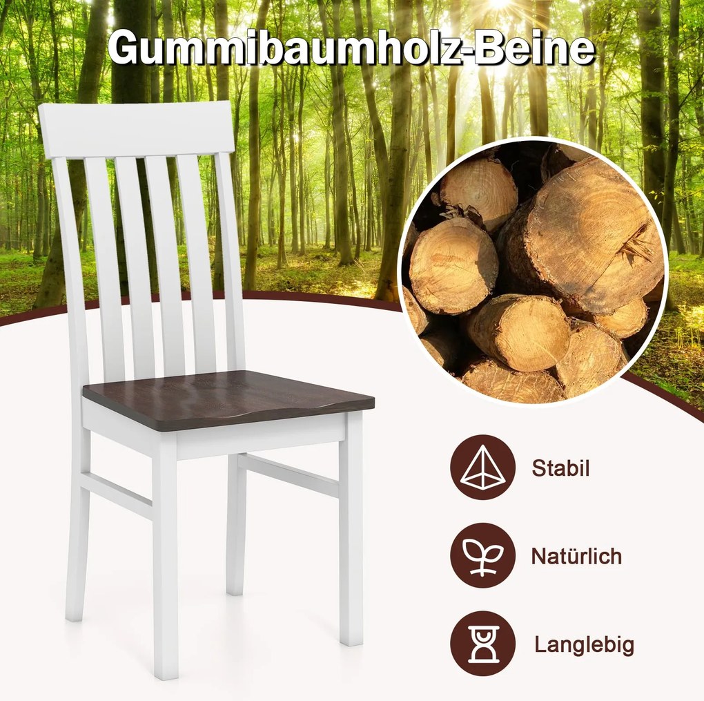 Costway Sada 2 jídelních židlí bezruké kuchyňské židle s ergonomickým opěradlem