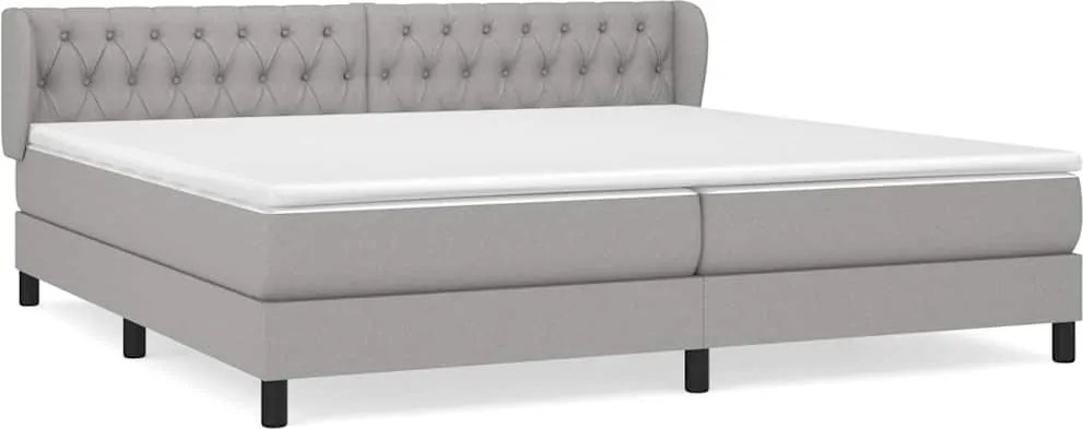 Box spring postel s matrací světle šedá 200 x 200 cm textil 3126509