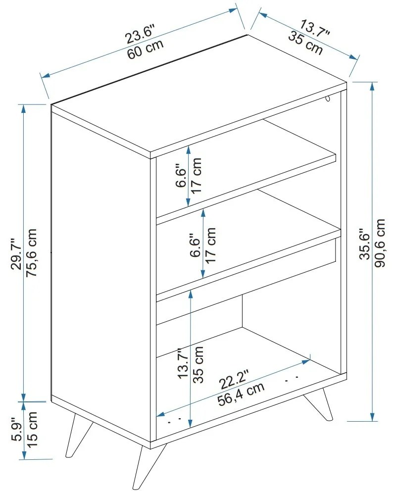 Botník VOLOS borovice atlantic/antracit