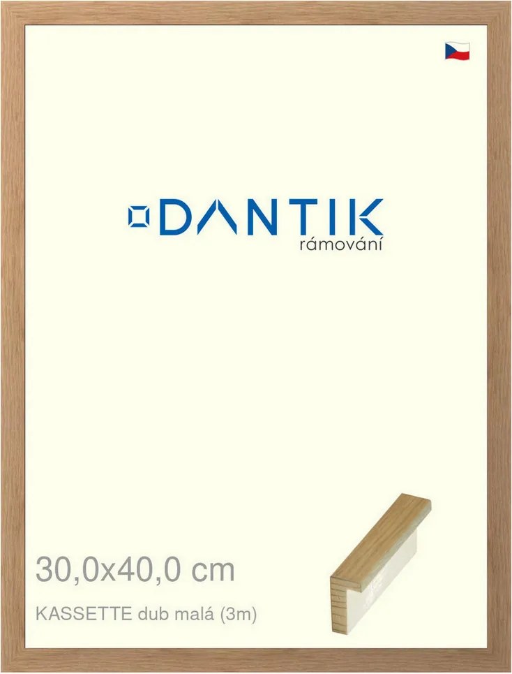 DANTIK rámeček 30x40 | KASSETTE dub malá (Plexi Čiré)