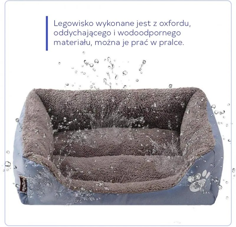 Flamenco Mystique Pelíšek pro psy Grey Elegant, šedý, velikost L 65x50x16 cm, s antipoślizgovými prvky