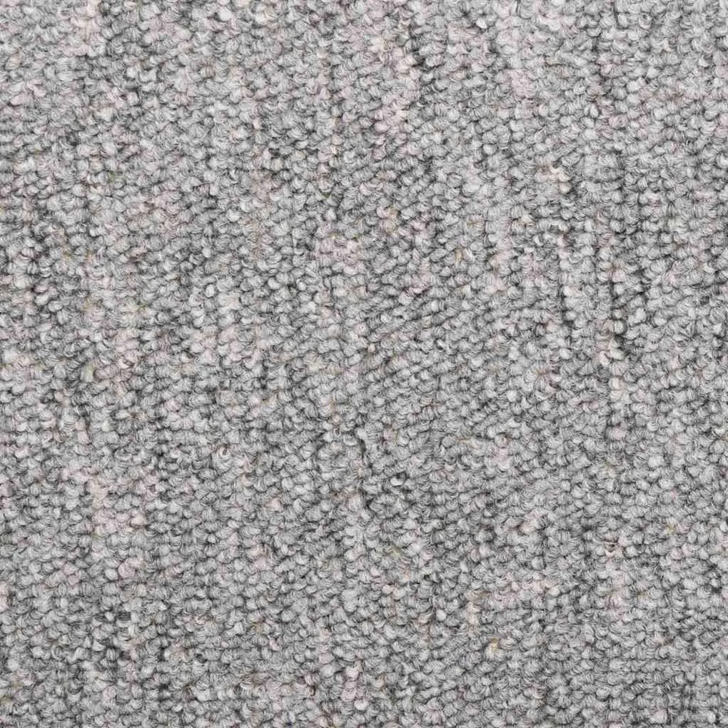 Schodové rohože 15 ks 65 x 21 x 4 cm světle šedé s obdélníkovým okrajem 134570