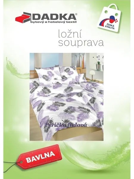 DADKA Povlečení bavlna Peříčka fialová 140x200, 70x90 cm