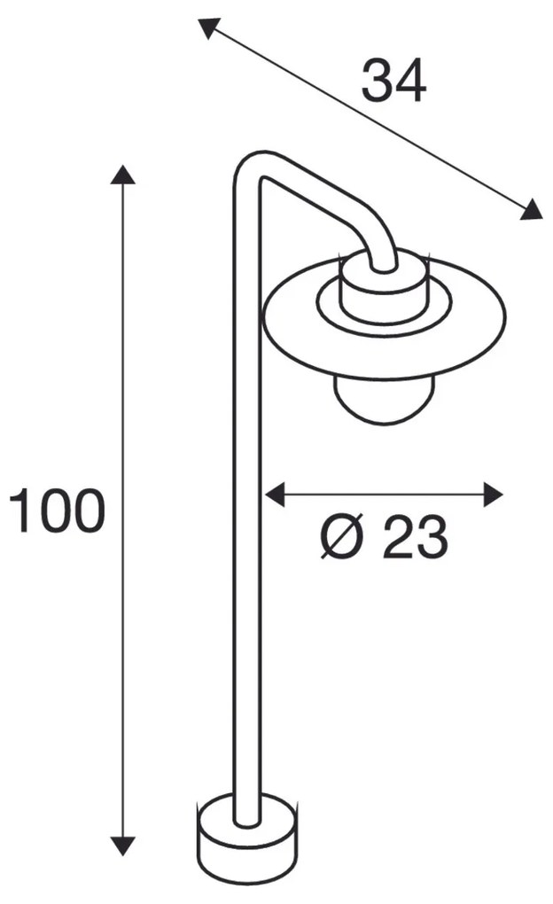 SLV 1000822 Molat, venkovní stojací lampa, 1x E27 max. 60W, antracit, výška 100cm, IP44