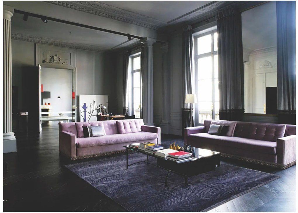 Diamond Carpets India, Ručně vázaný kusový koberec Diamond DC-MCN Lilac/silver (overdye), 160x230, fialová, chodba / předsíň