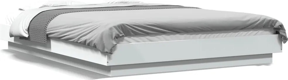 Rám postele bílý 135 x 190 cm kompozitní dřevo 3281224
