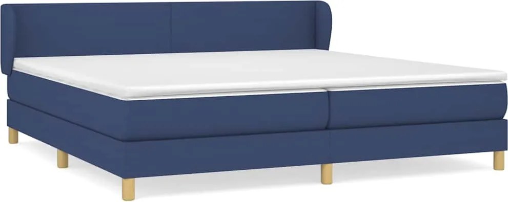 Box spring postel s matrací modrá 200x200 cm textil 3126675